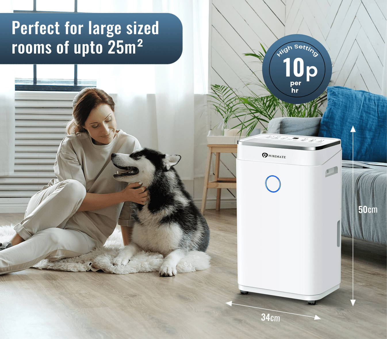 20L Dehumidifier for Home, Adjustable Humidity Sensor, Digital Display ...