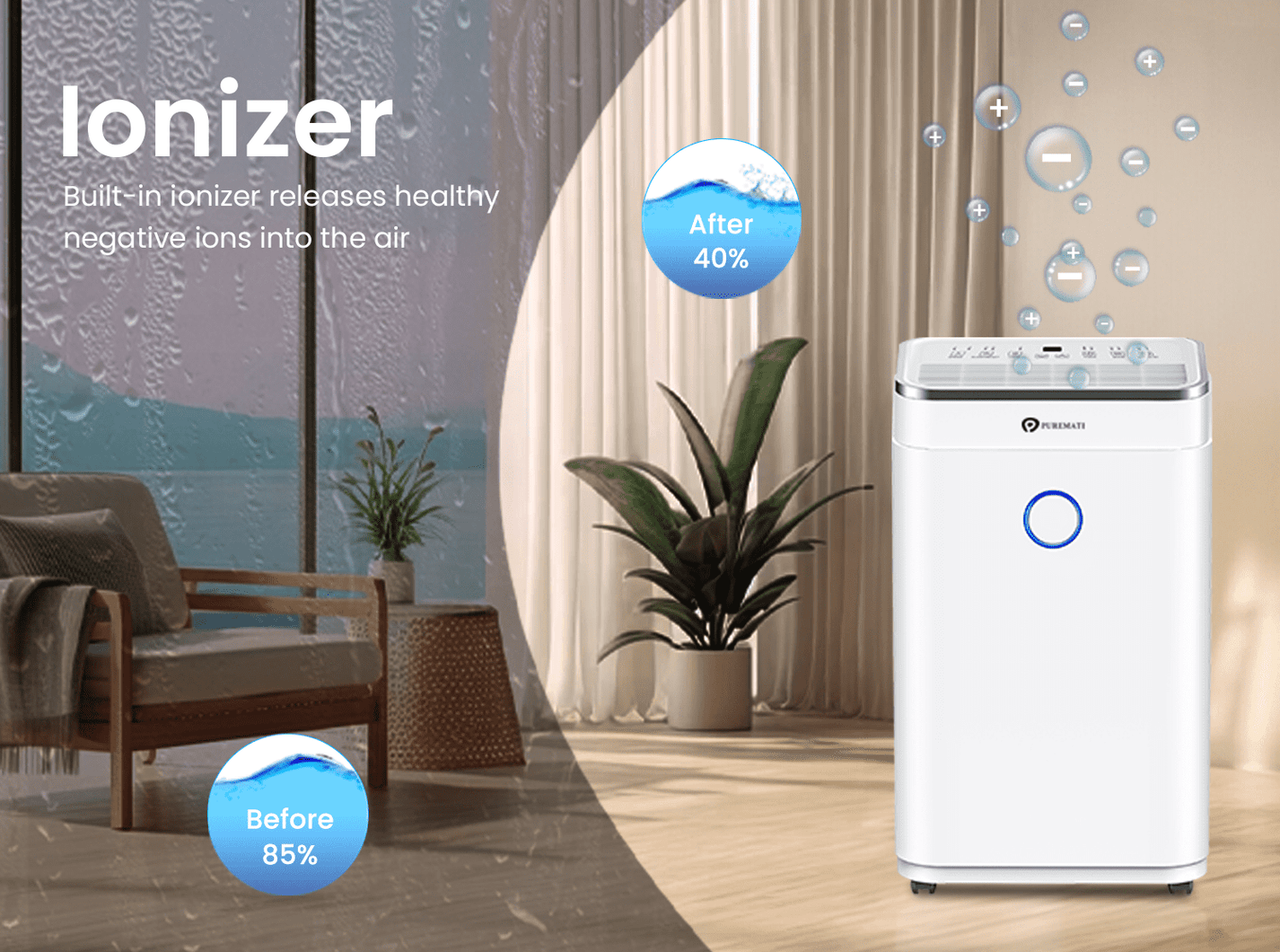 20L Dehumidifier for Home, Adjustable Humidity Sensor, Digital Display ...